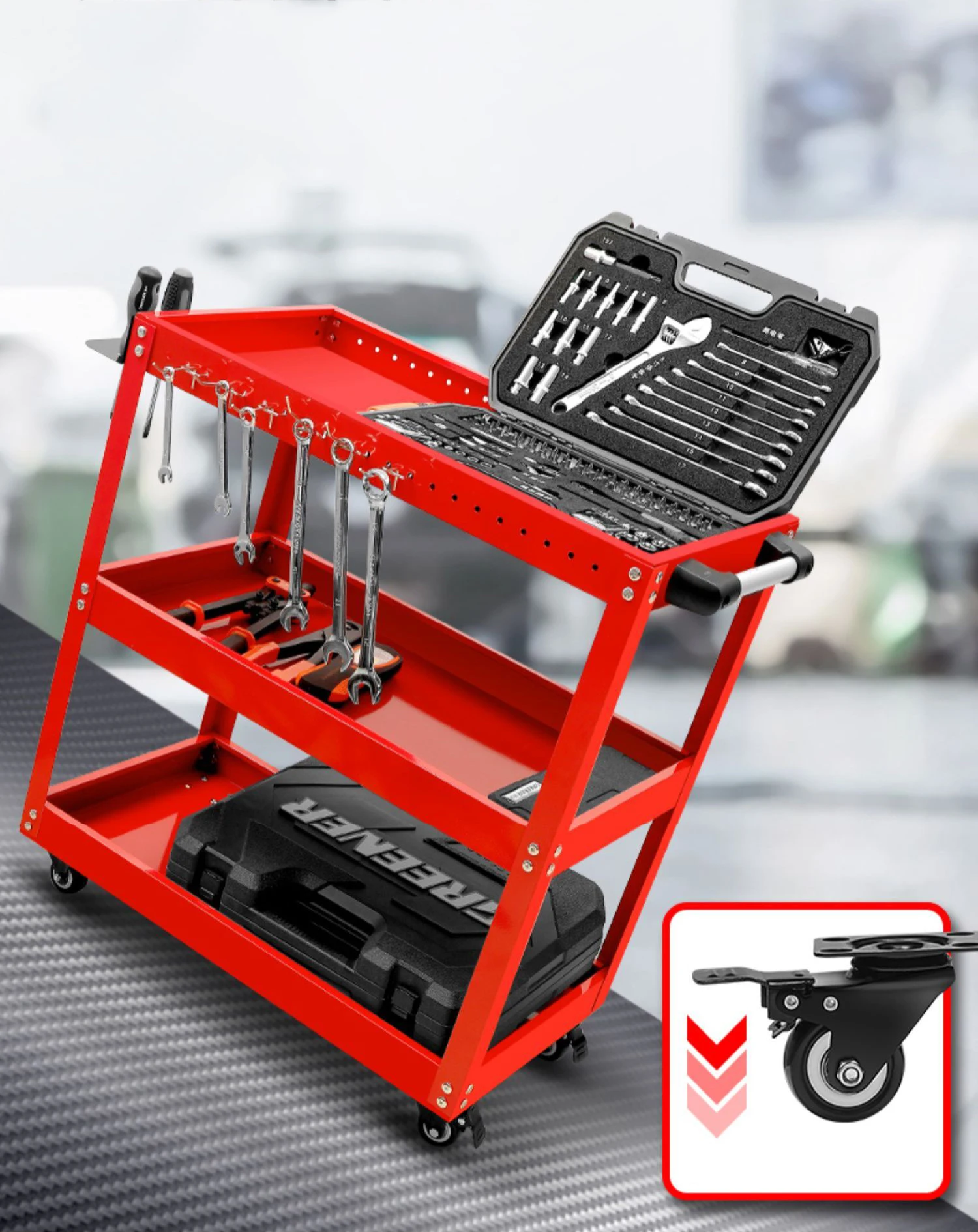 New Design Custom Metal Rolling Tool Cabinet/toll Trolley With Drawers ...