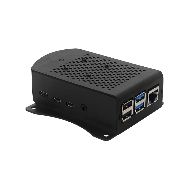 Raspberry Pi 4 Case Box Metal Shell Black Hanging Bracket Protective ...