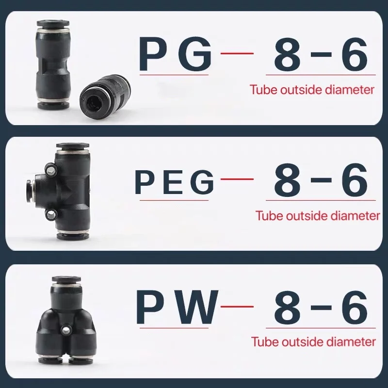 Plastic Pneumatic Connector Pu One Touch Straight Union Pu Air Hose ...