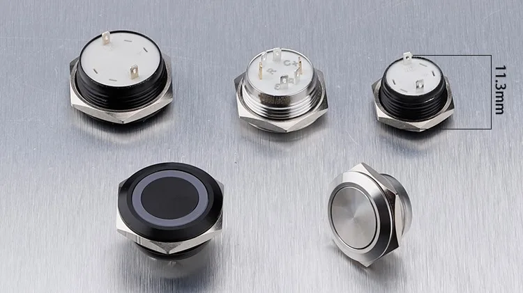 Soft Touch Push Button 30mm Momentary Reset Short Body Metal Rgb ...