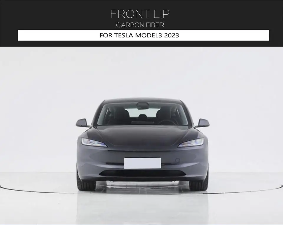 For 2020-2023 Tesla Model 3 Pre-preg Carbon Fiber Front Bumper Lip ...