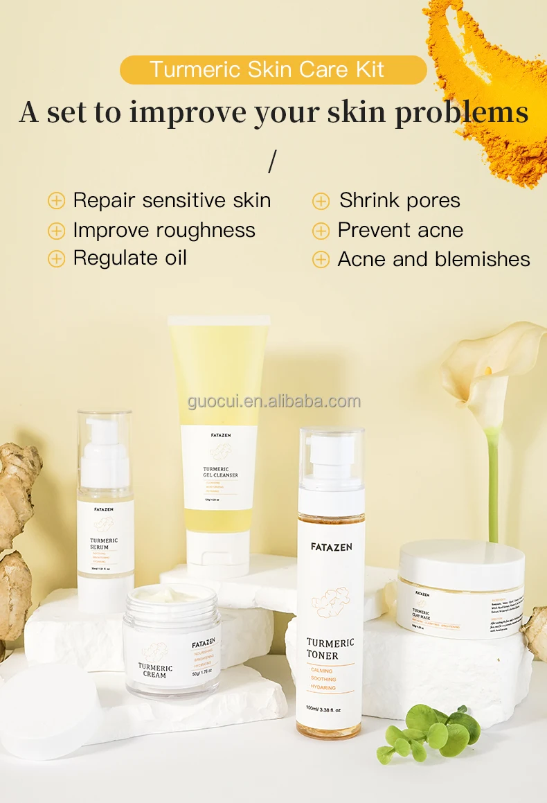 FATAZEN Turmeric Skin Care Set - Organic Rejuvenating Skincare