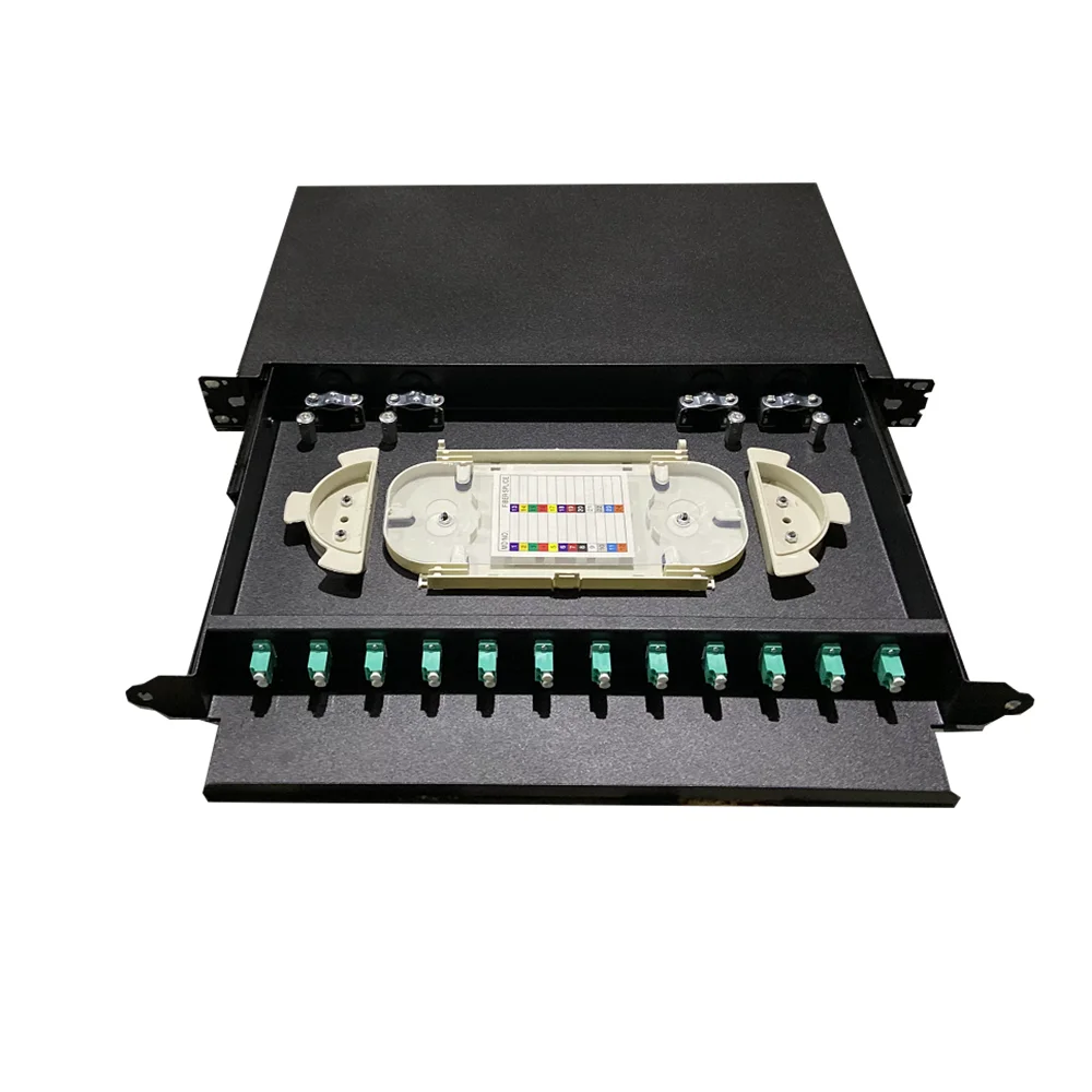 12C ODF Fiber Optical Distribution Box - 1U Sliding Enclosure