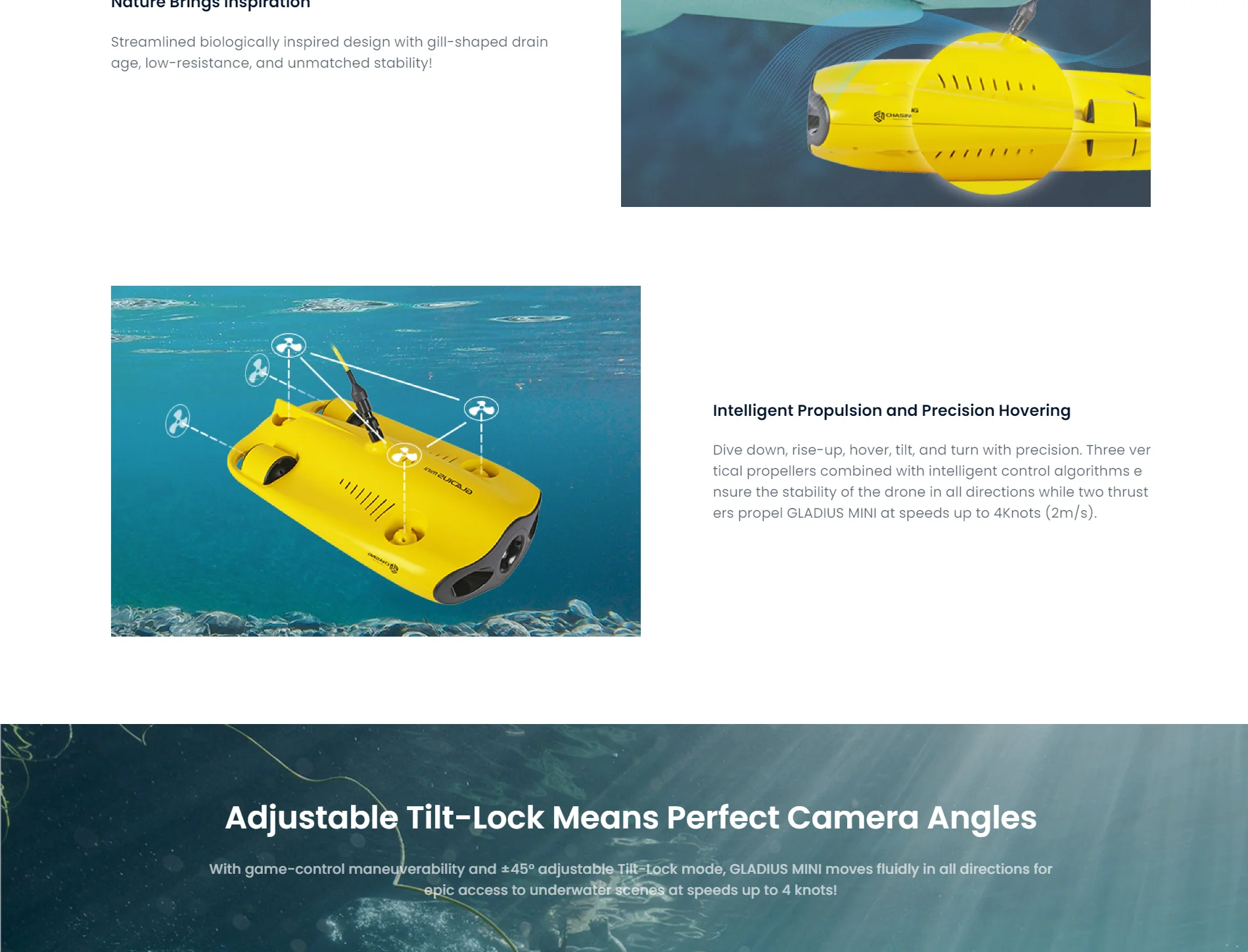 Chasing Gladius Mini Underwater Drone Rov Camera 4k Underwater Camera ...