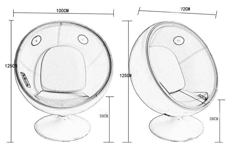 Modern Furniture Cheap Standing Swivel Fiberglass Adult Size Round Egg ...