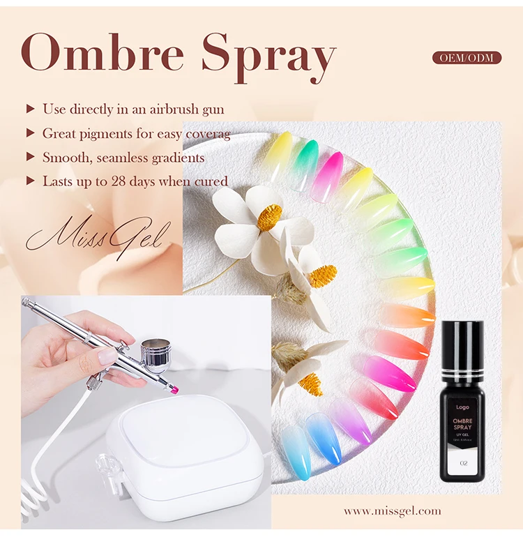 Wholesale High Pigmented Ombre Spray Uv Gel Airbrush Gel Nail Polish ...
