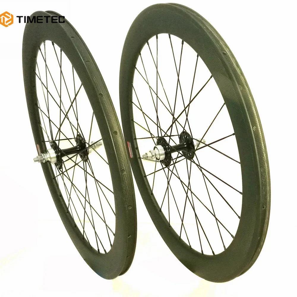 700C Track Bike Fixed Gear Carbon Wheelset 60mm Clincher Single Speed ...