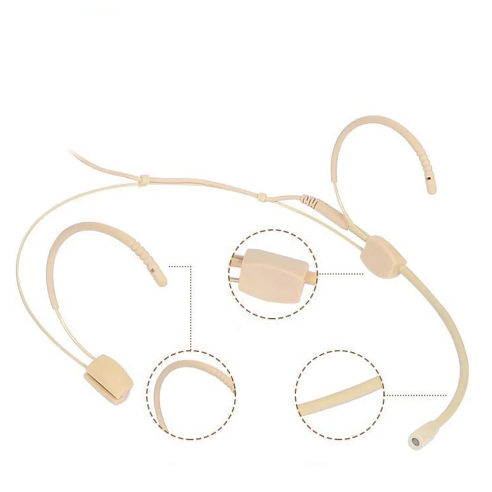 Double Earhook Skin Headset Microphone Headworn Omnidirectional ...