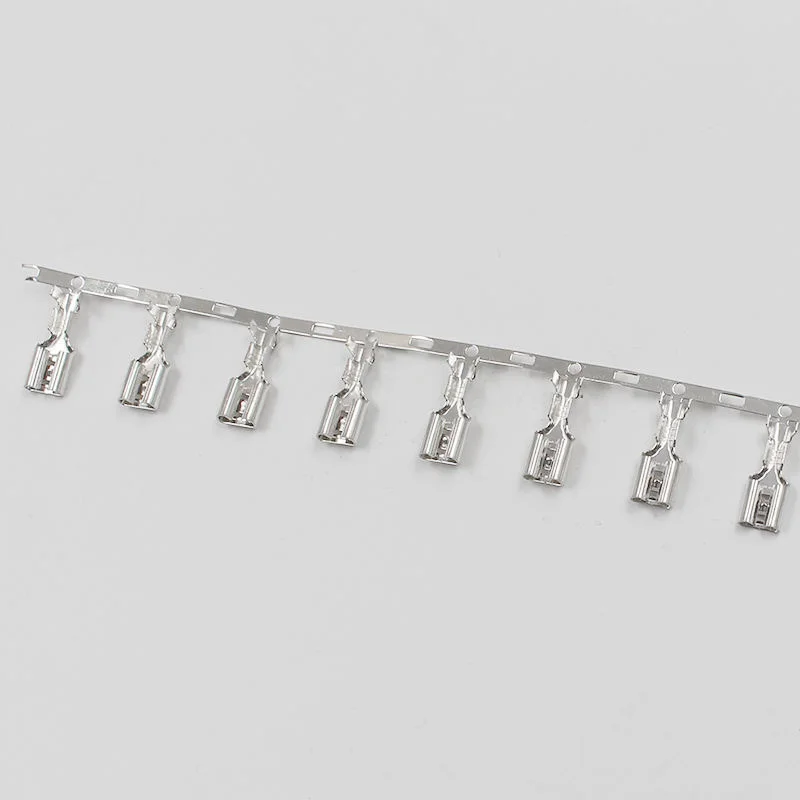 Crimping Brass Tinned Terminals 6.3mm Insert Spring Chain Female Wire ...