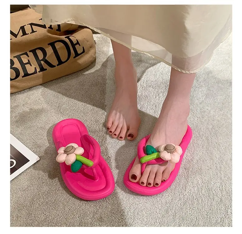 Candy Colored Herringbone slippers for Women Wear Summer Flower ...