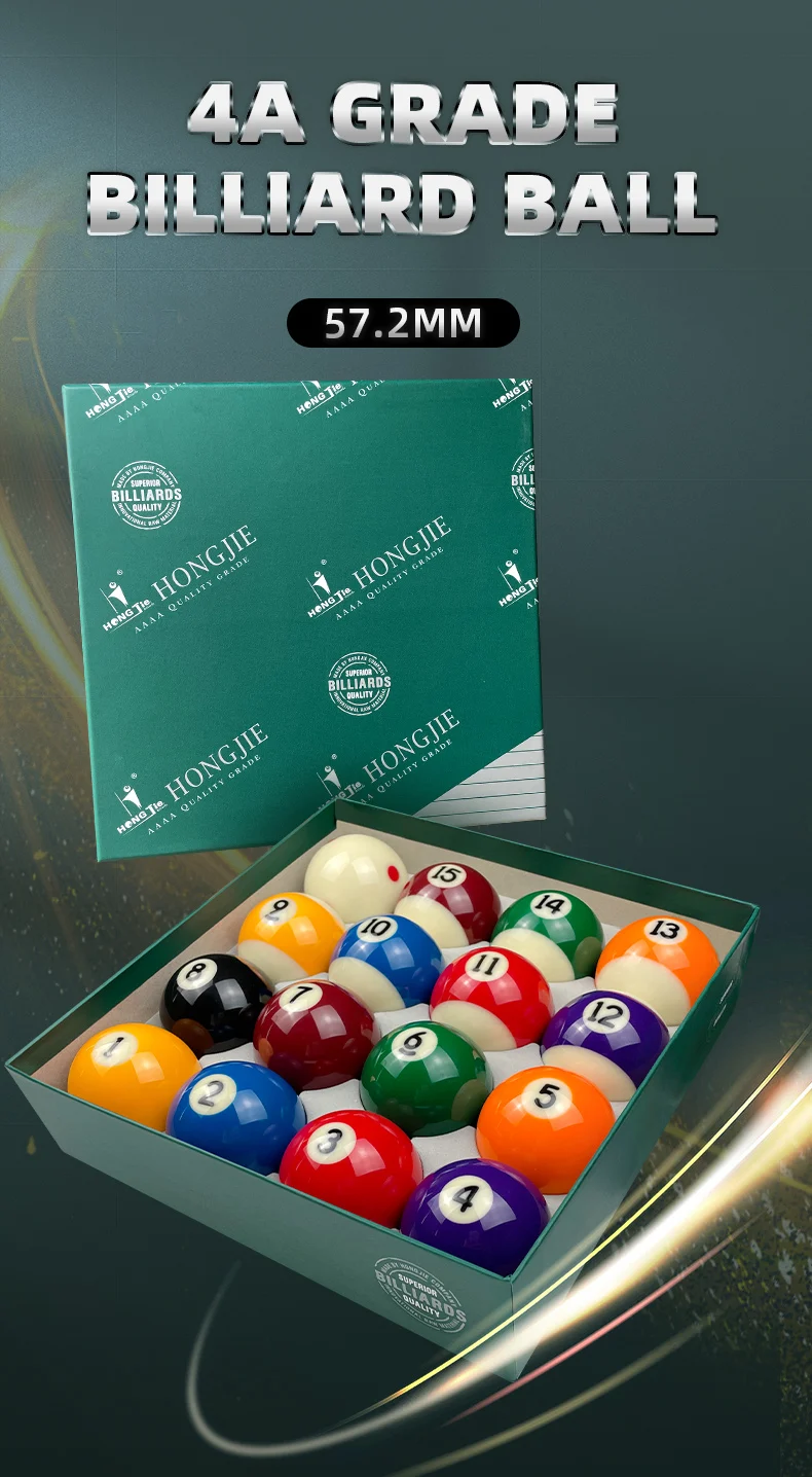 Hongjie Billiards Professional Manufacture 57.2mm 4a Grade Craft Resin ...