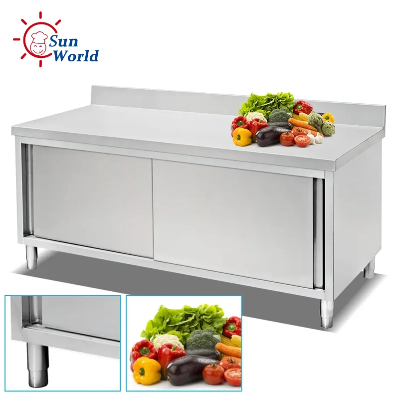 Commercial Kitchen Stainless Steel Storage Cabinet Work Bench Cabinet ...