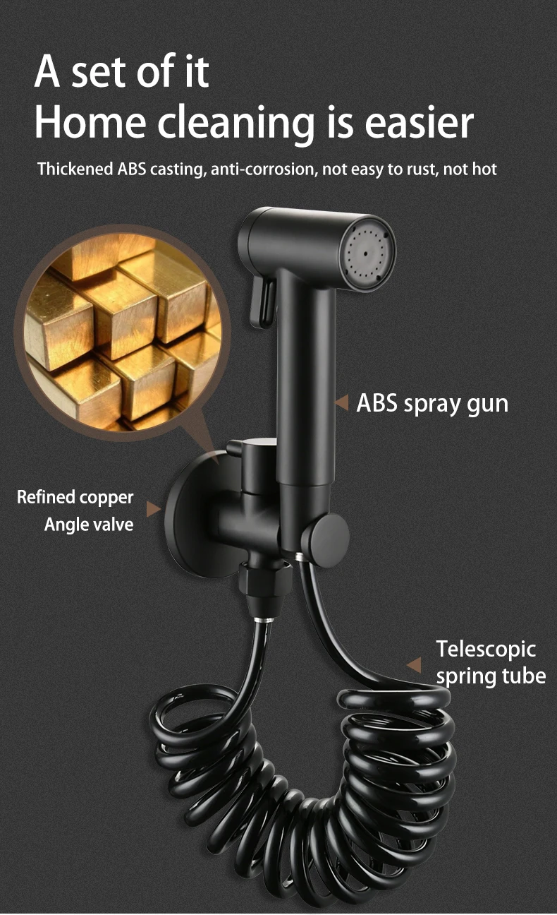 High Quality Muslim Black Bathroom Handheld Toilet Bidet