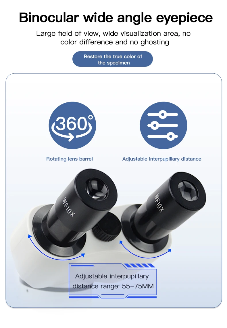 EOC HD Image Biological Binocular Microscope 10x Objective for Optical ...