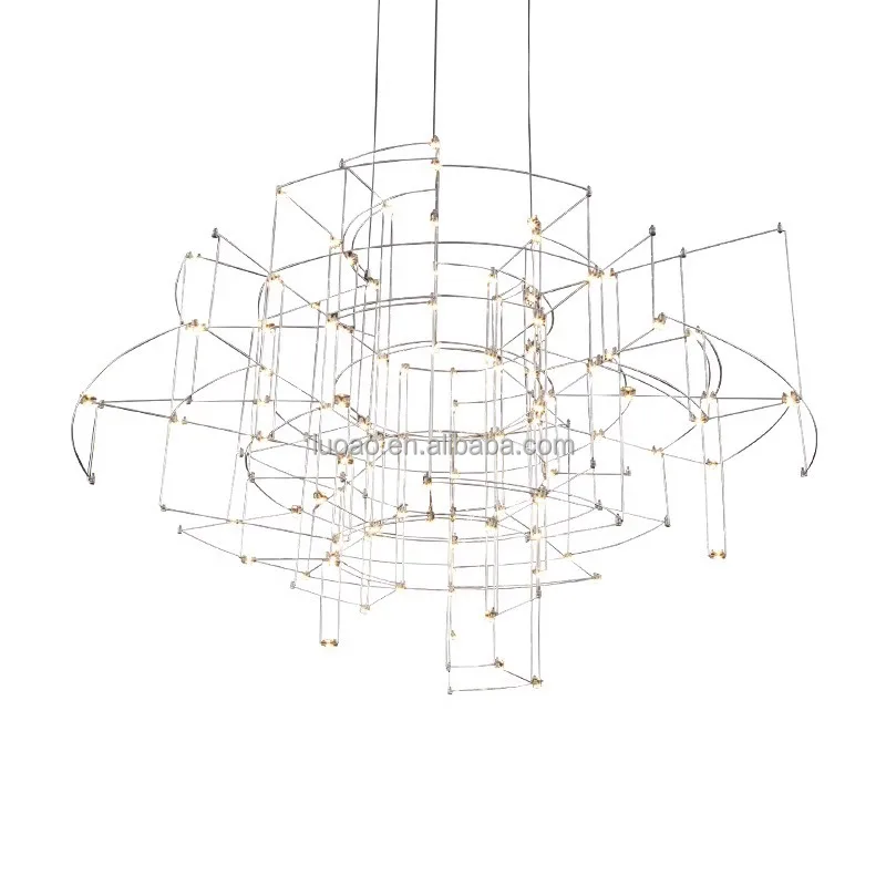 Chandeliers Pendant Lights Custom Creative Art Villa Staircase Led ...