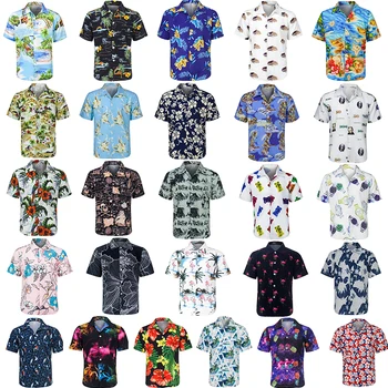 Custom Sublimated 4 Way Stretch Button Down Aloha Shirt Shorts Casual ...