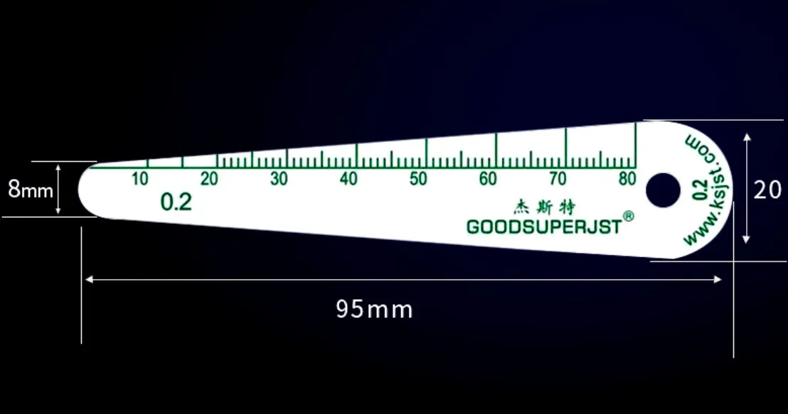 20 Blades Plastic Feeler Gauge - 0.1-2.0mm Thickness Measurement Tool ...
