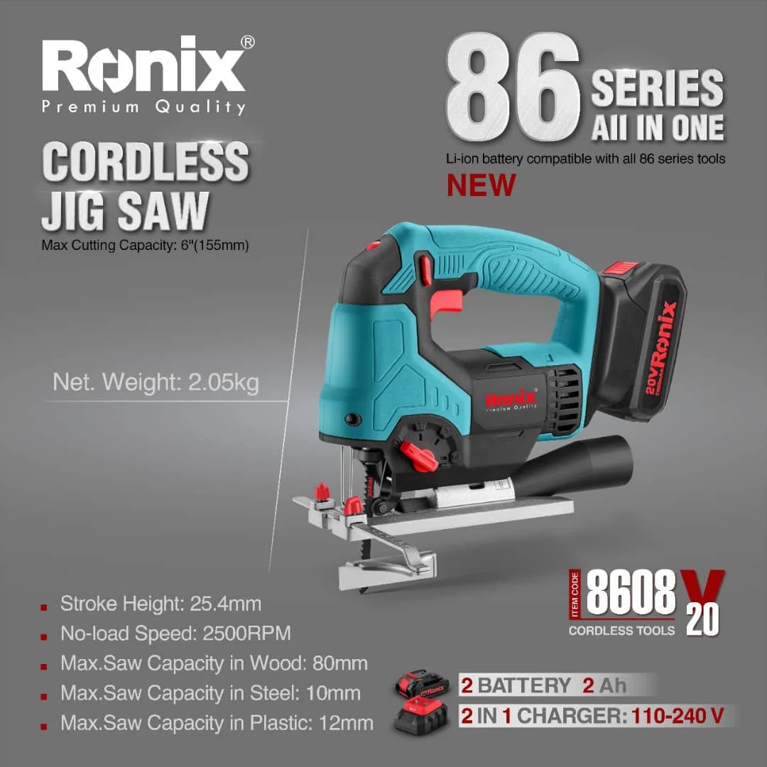 Ronix Cordless Jig Saw 20v 8608 20v Cordless Professional Jig Saw Blade ...