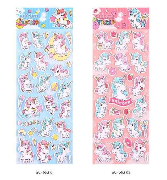 Unico Stickers - Cute Puffy Unicorn Stickers for Kids