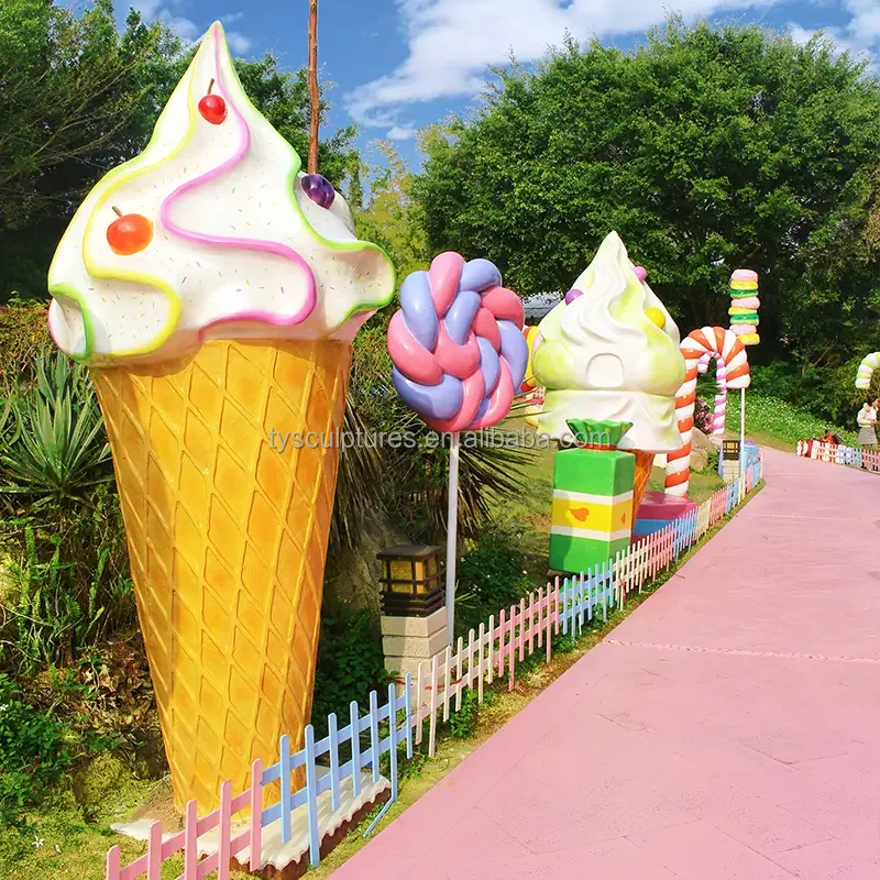 Window Display Candy Land Props Fiberglass Candy Lollipop Sculpture ...