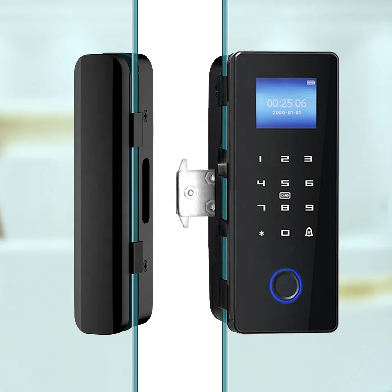 Smart Glass Door Lock with Fingerprint, Password, and Card