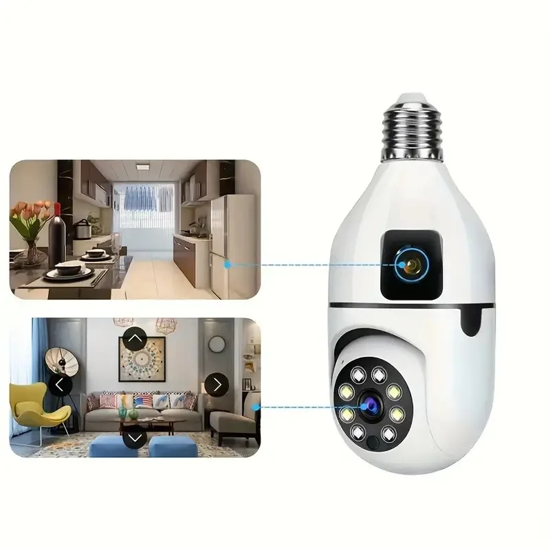 E27 Dual Lens Bulb Camera Wifi 1080P 360 Degree Security