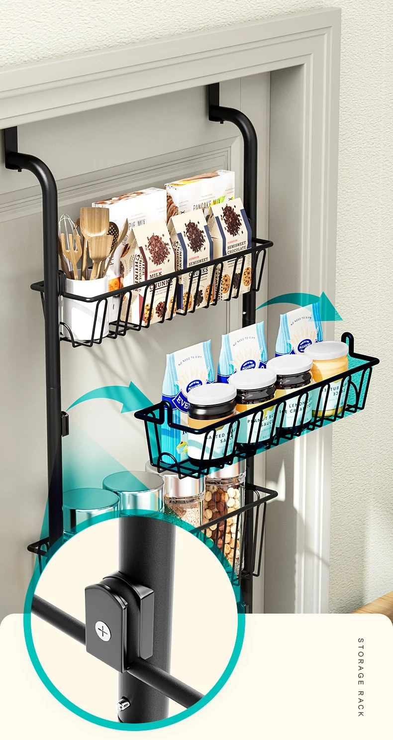 Heavy-Duty Metal Over the Door Organizer Over the Door Pantry Organizer ...
