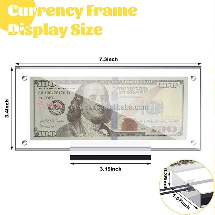 Acrylic Display Dollar Bill Display Case Dollar Holder - Buy Lucite ...