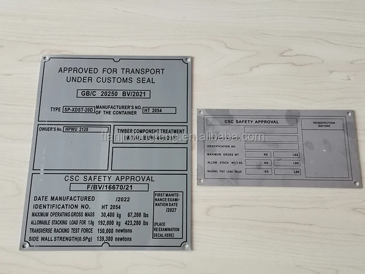304 Stainless Steel Csc Plate For Iso Shipping Container - Oem