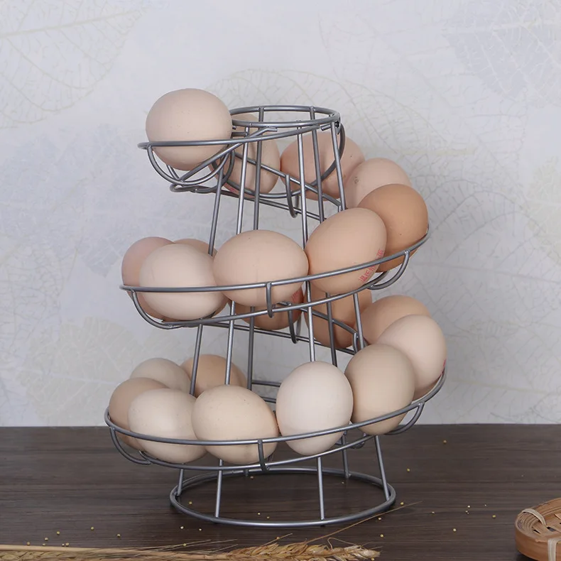 Modern Metal Egg Shelter Rack 24 Eggs Kitchen Countertop Egg Organiser ...