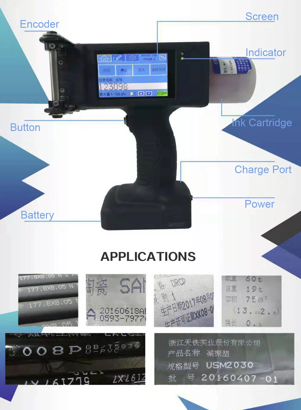 Large Character Portable Inkjet Printer Intelligent Inkjet Printer Smart Portable Qr Date Code ...