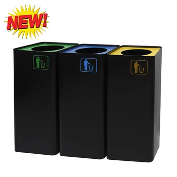 Dustbin Seperate Trash 3 Compartments Recycling Garbage Waste Rubbish ...