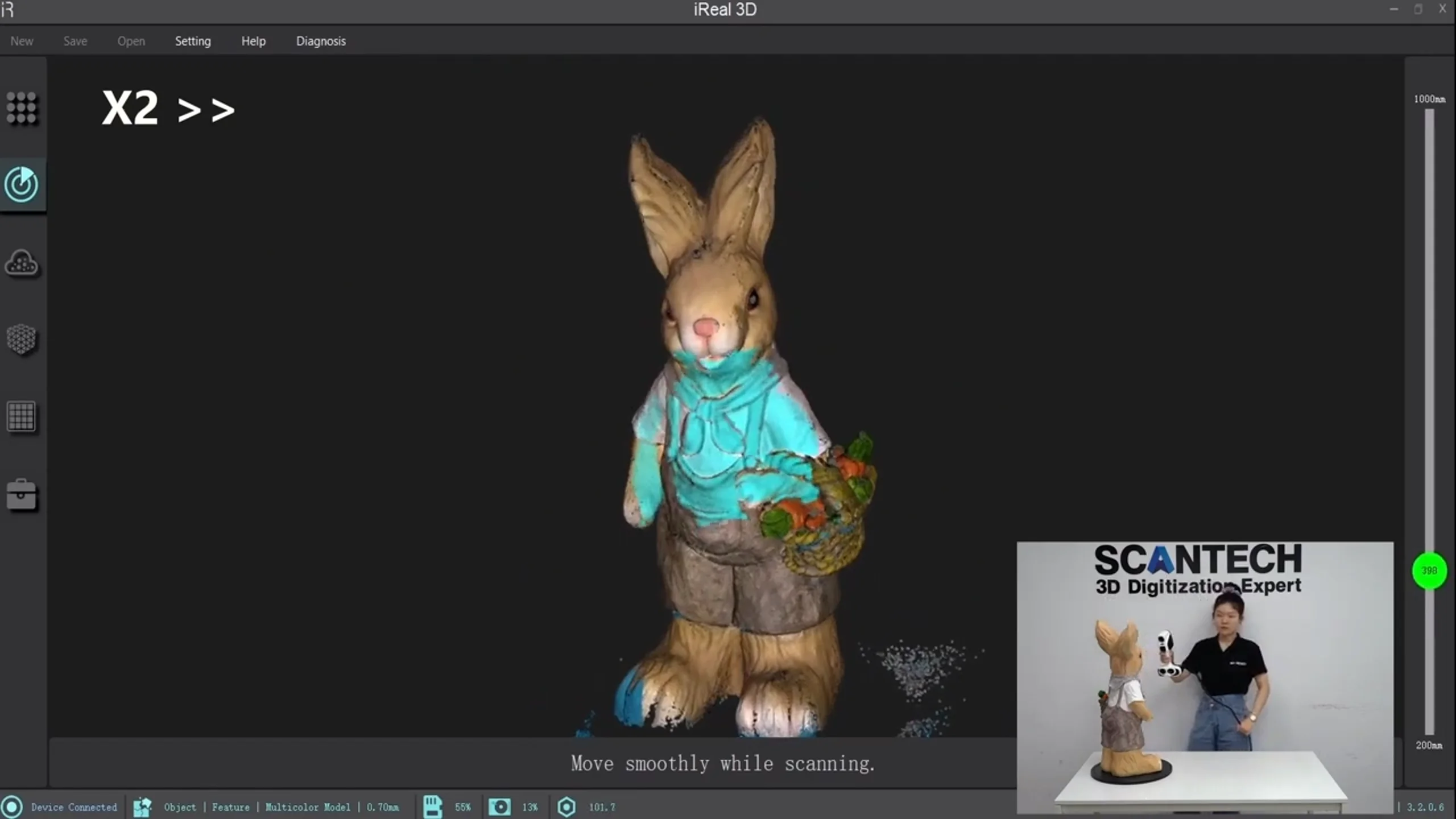 Full Color Blue Light 3d Scanner Large Scanning Area For Body Scan Art ...