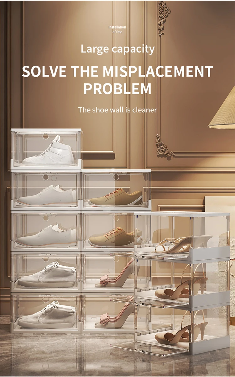 Stackable Transparent Shoe Boxes - Efficient Storage