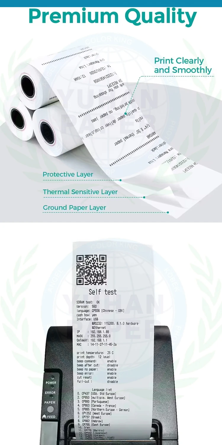 Direct Factory Manufacturer 57x50 POS Paper 70gsm Roll Thermal Cashier ...