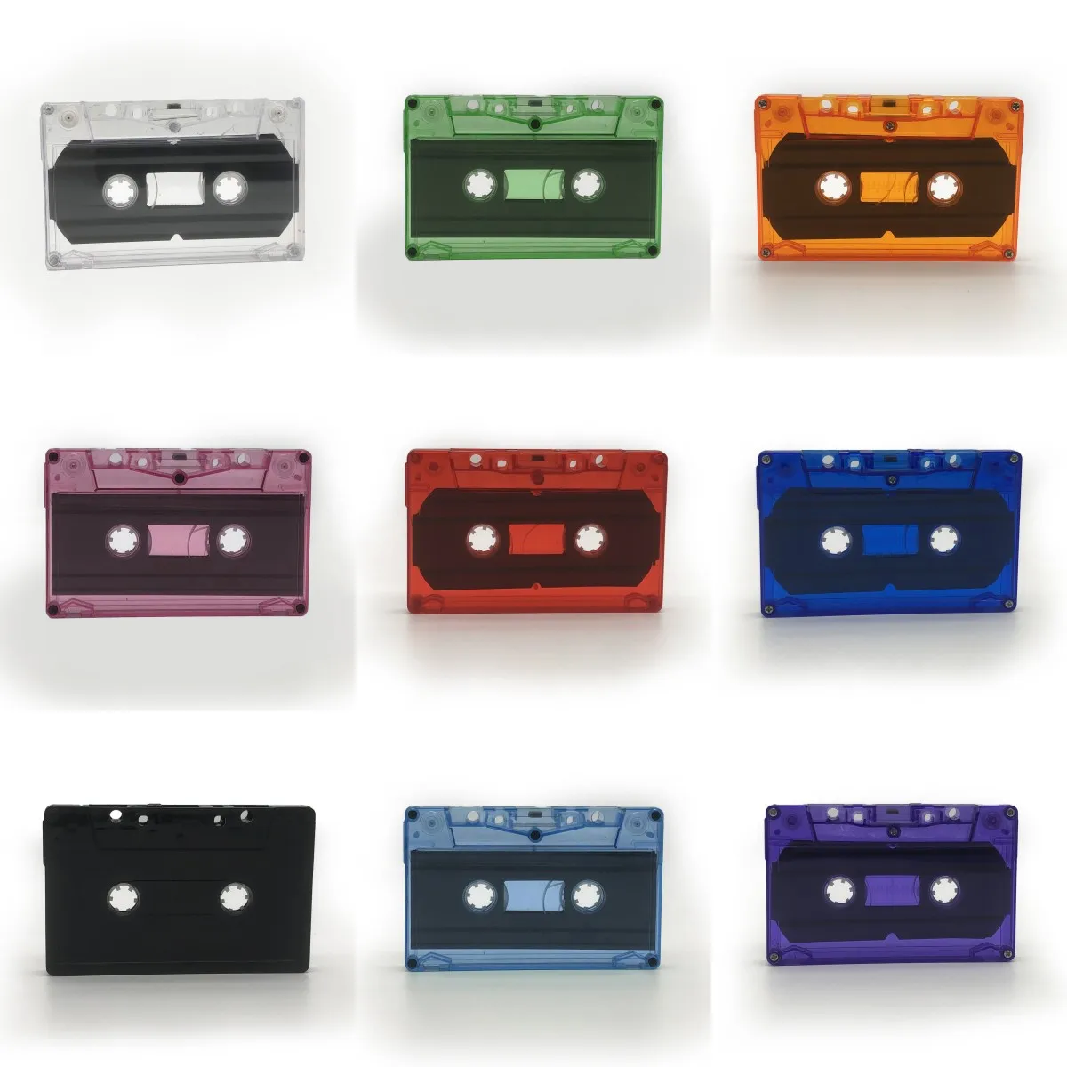 Custom Colored Blank Transparent Case for Cassette Tape Packaging