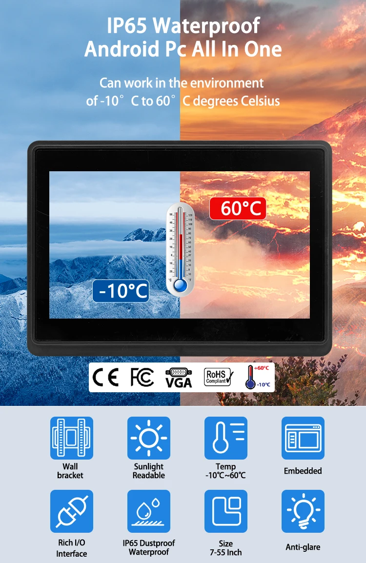 RK3288 RK3399 RK3566 RK3568 Embedded Tablets - Waterproof & Durable