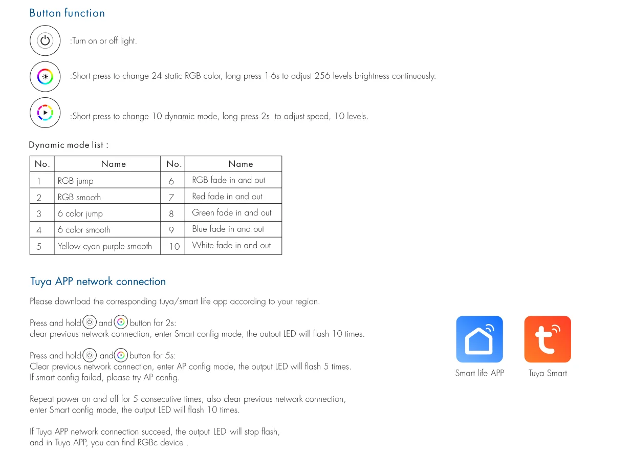 Skydance Wifi & Ir 3-button Rgb Led Controller Set Step-less Dimming Tuya App Cloud Control ...