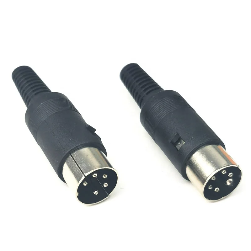 5 Pin DIN Male Plug Connector - Premium Audio & Video