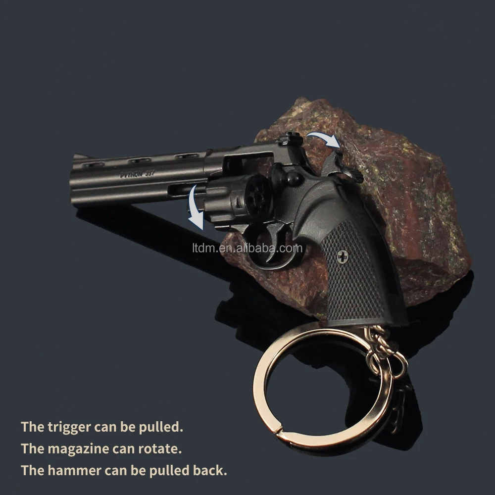 Revolver Gun Keychain Model Mini 7cm Metal Pendant Souvenir Boys ...