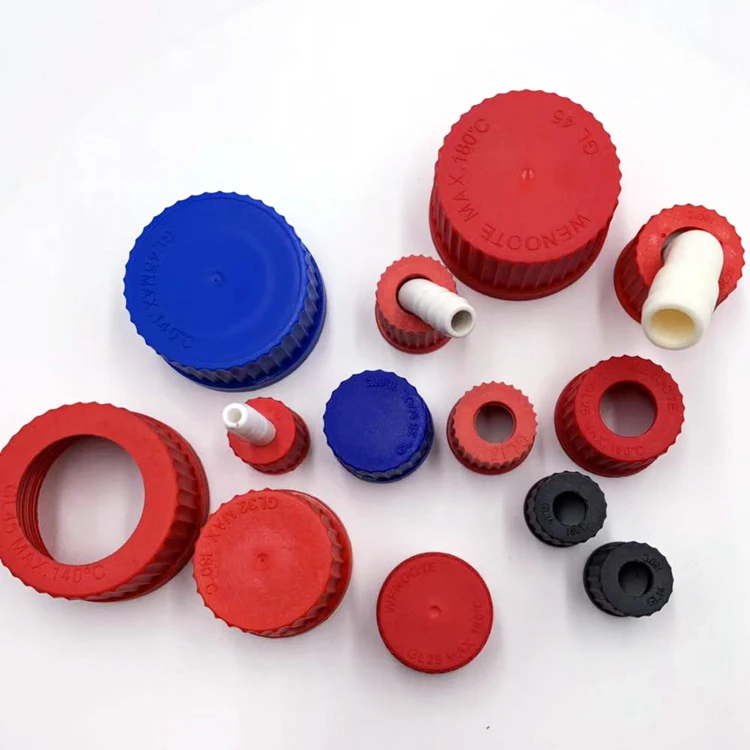 Various Types of Laboratory Red 2 Ports GL45 Screw Caps