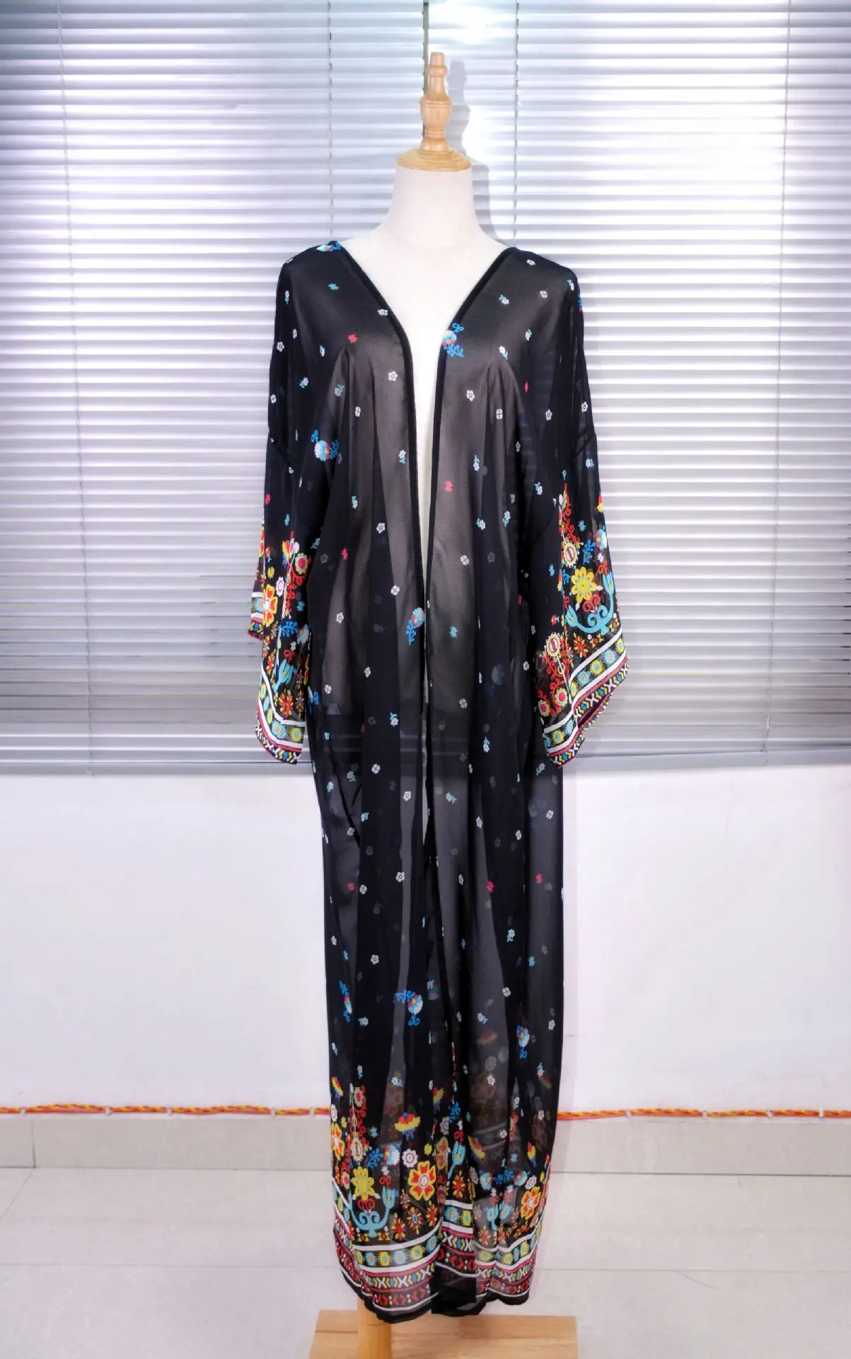 Beautiful Floral Printing Chiffon Long Kimono Dress Beach Wear Cover Up - Buy Summer Women ...