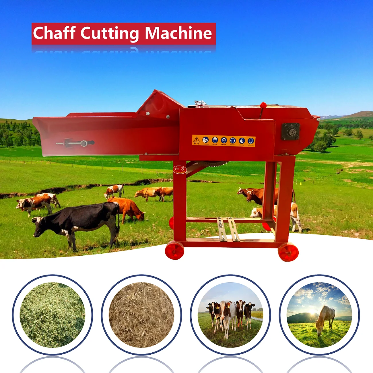 Fresh And Dry Forage Corn Stalks Chaff Cutter Machine Small Hay Cutter ...