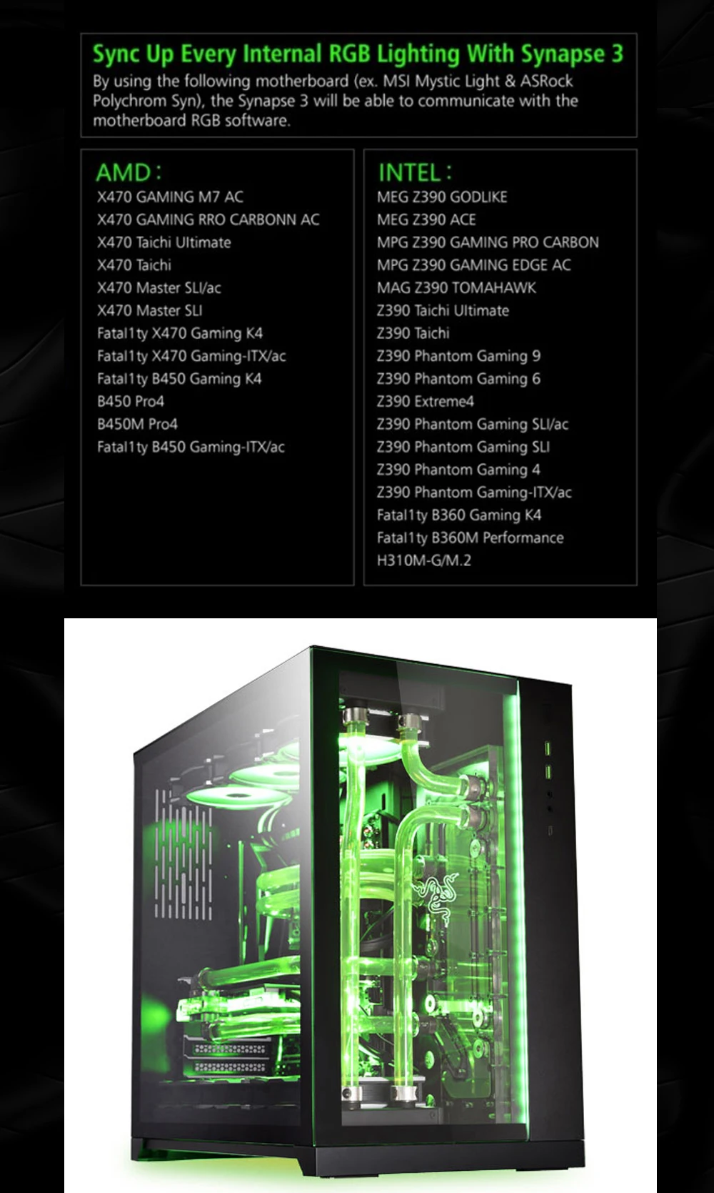 Lian Li O11 Dynamic&razer Edition - RGB Support & Dual Chamber