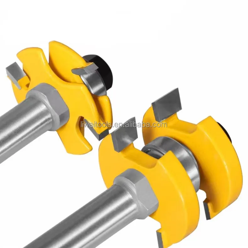 2pcs 1/2" Shank Adjustable Blades T Type Groove and Tongue Router Bit ...