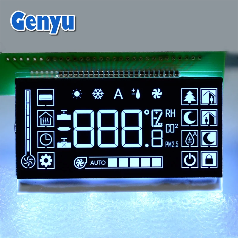 Oem Lcd Manufacturer China Factory Tn Htn Stn Va Custom Segment Lcd 8 Digital Screen Monochrome ...