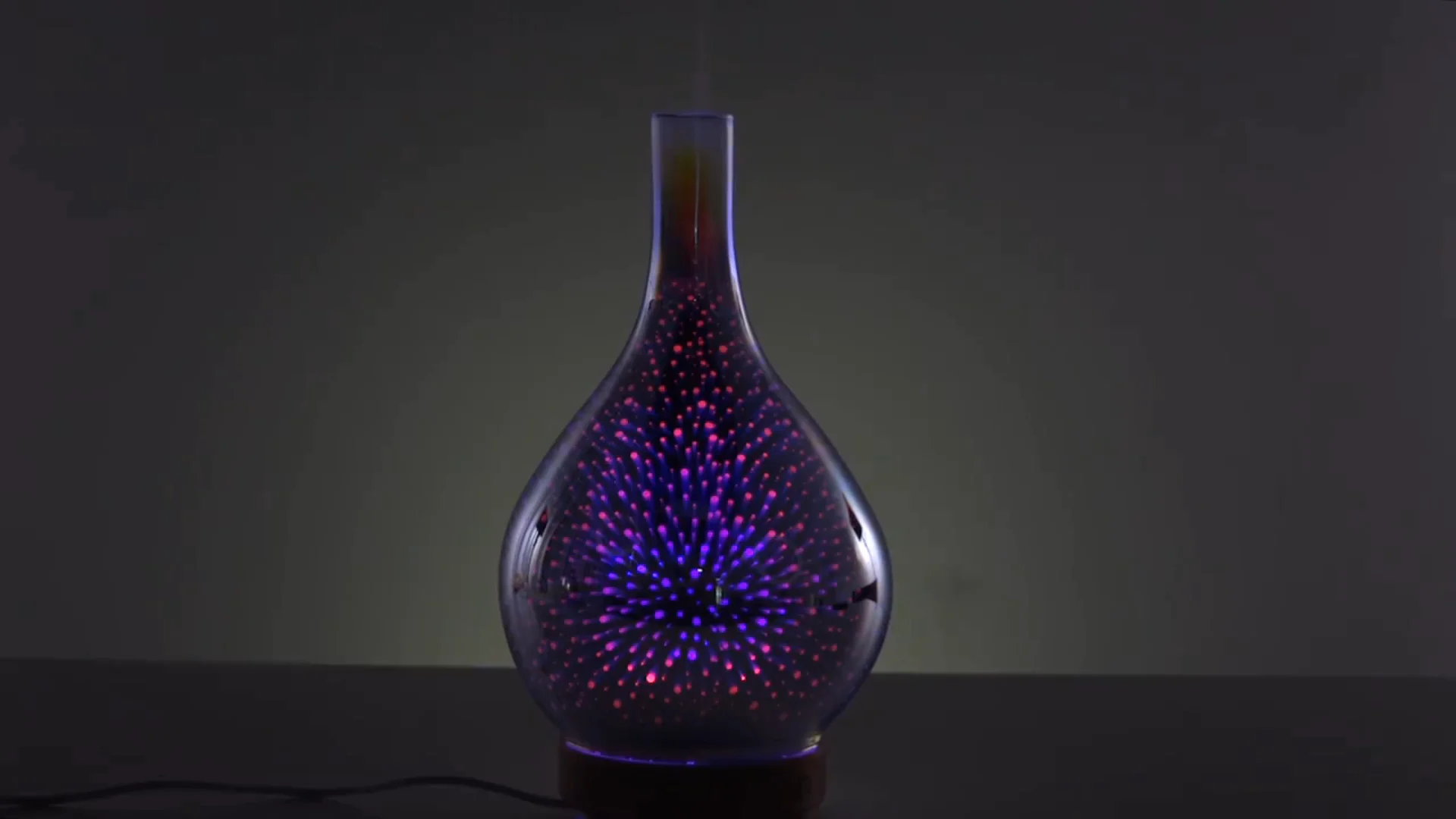 3d Lamp Glass 100ml Diffuseur De Parfum Led Firework Light Mini ...