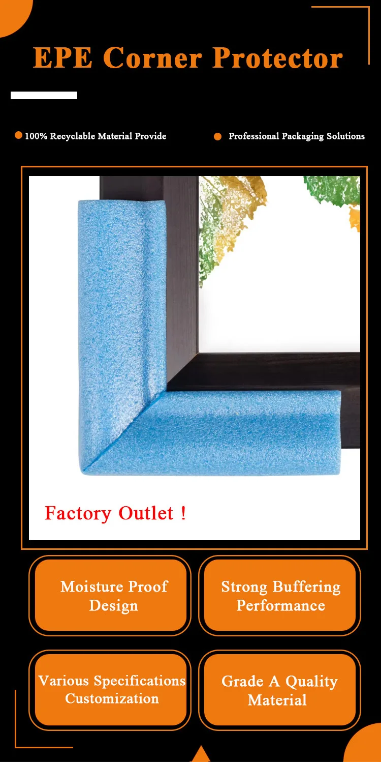 Custom U Shape L Right Angle Foam Corner Edge Protector Shock-proof EPE ...