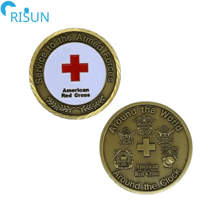 Factory Customized 3d Enamel American Flag Red Cross Commemorative ...