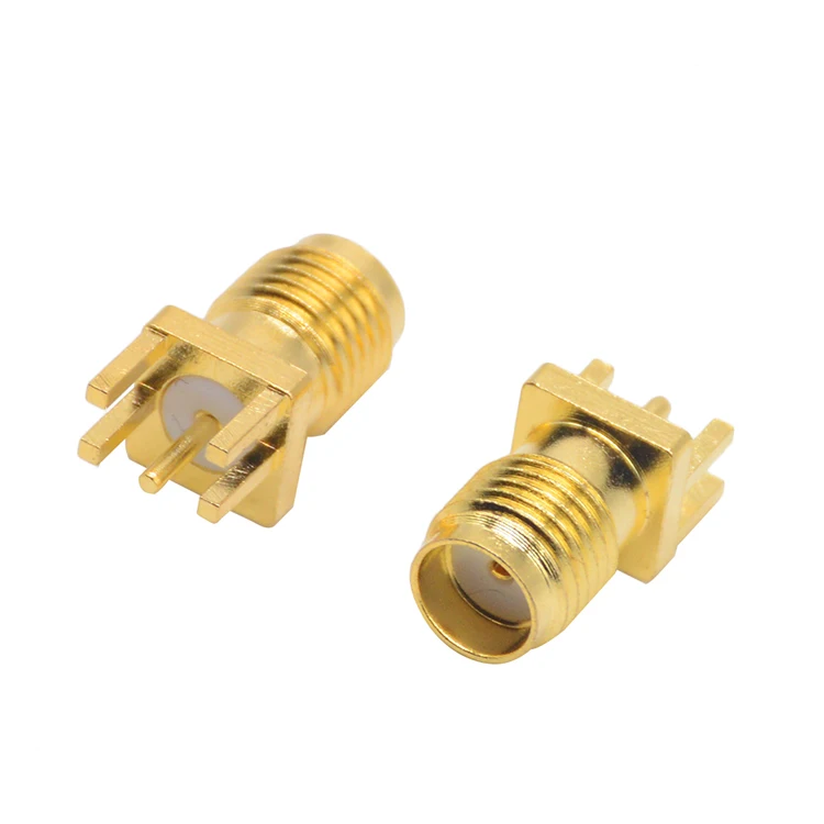 Sma Female Pcb Panel Edge Mount Connector Straight Solder Rf Coaxial ...